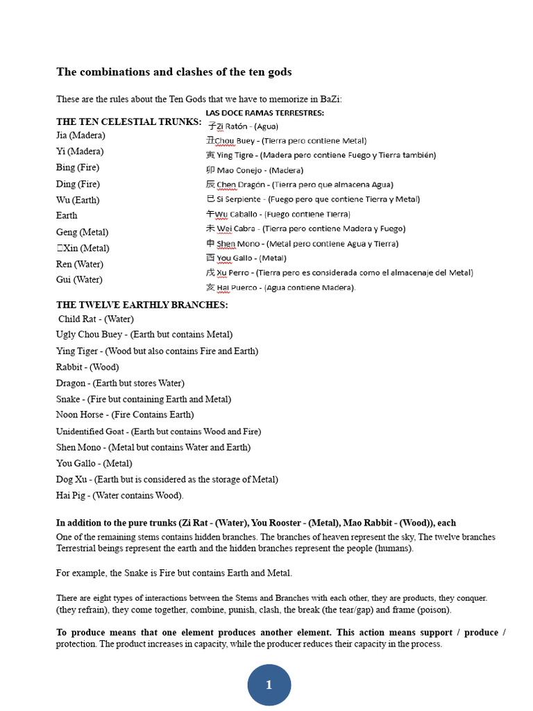 Understanding the Ten Gods in BaZi | PDF | China | World Politics