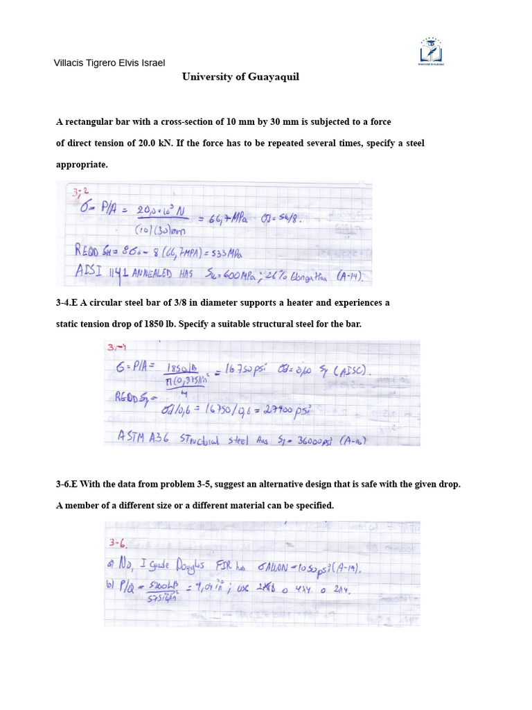 Materials Resistance Book Robert Mott Chapter 3 From 1 To 46 (Only Even Numbers) | PDF ...