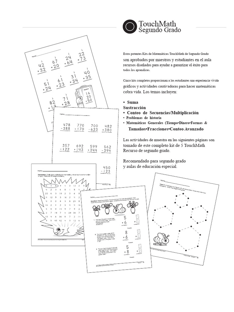 Conjunto de Muestra de Adición Del Segundo Kit TouchMath | PDF ...