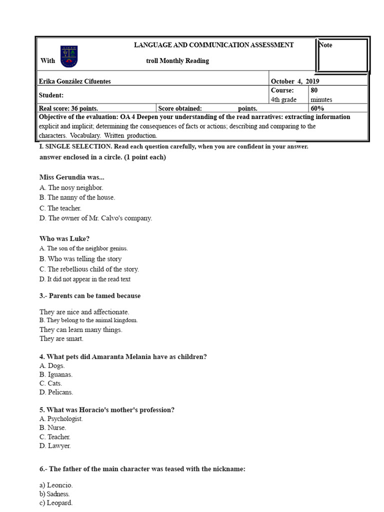 Test 4B How To Tame | PDF