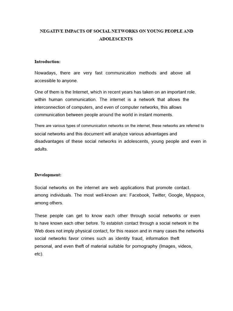 Impact of Social Media On Adolescents | PDF | Social Media | Popular ...