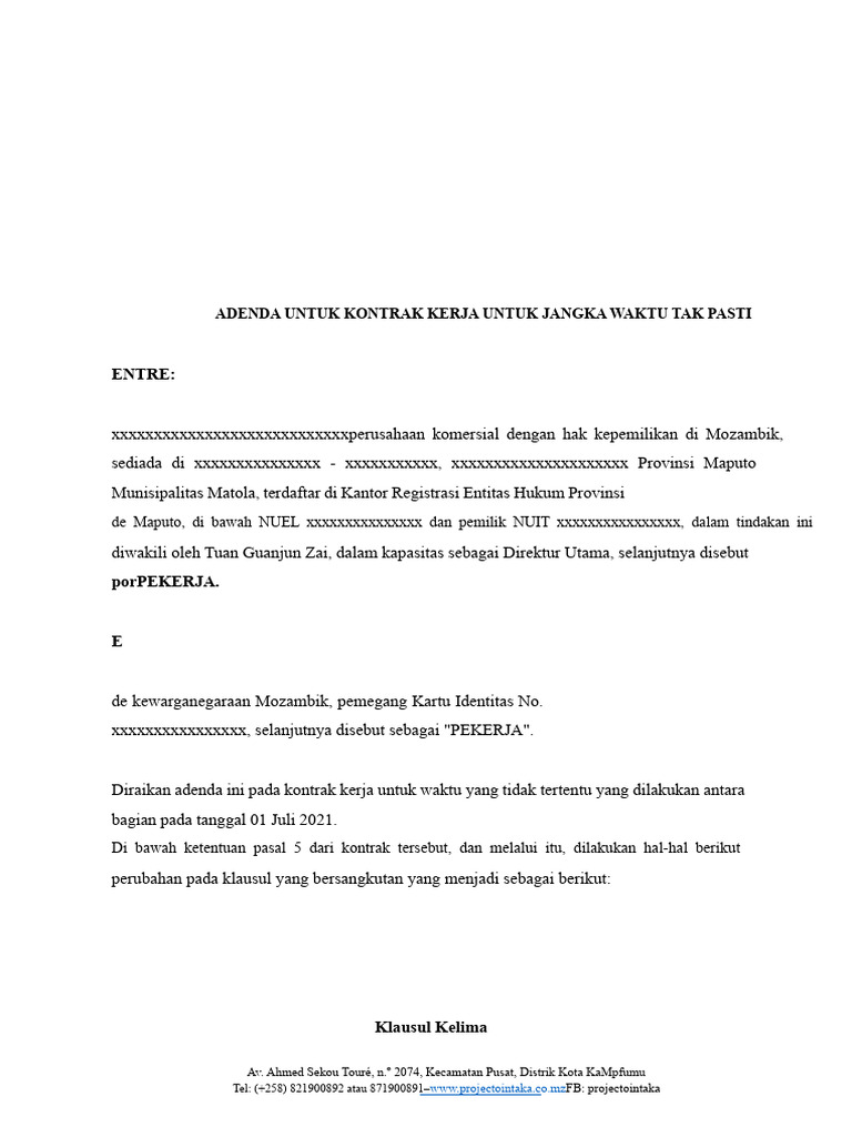 Amandemen Kontrak Kerja | PDF