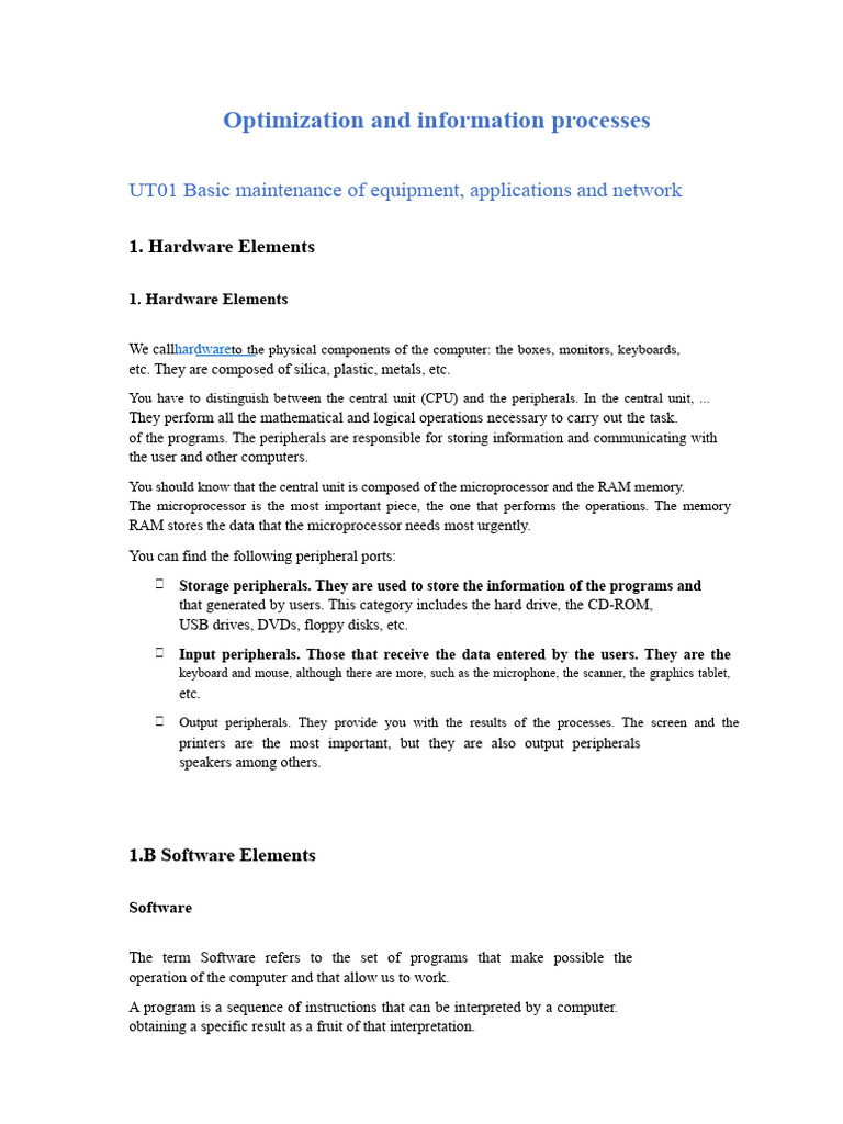 UT01 Basic Maintenance of Equipment, Applications, and Network | PDF ...