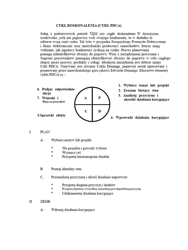 Cykl PDCA | PDF