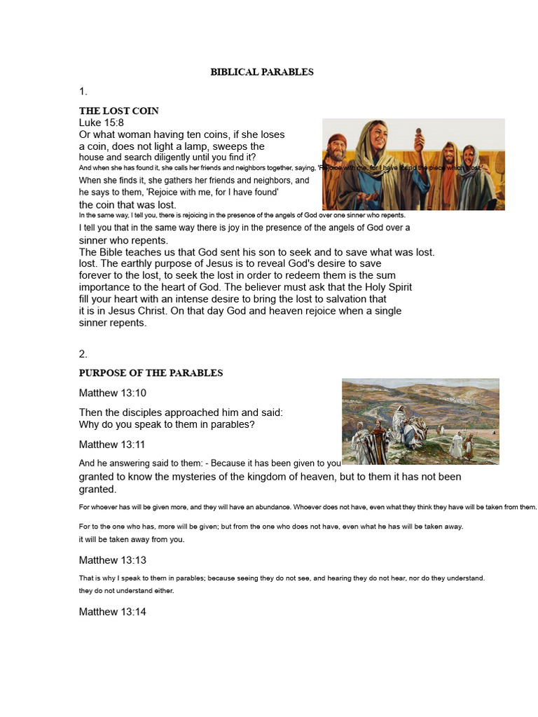 Five Key Biblical Parables Explained | PDF | Parables Of Jesus ...