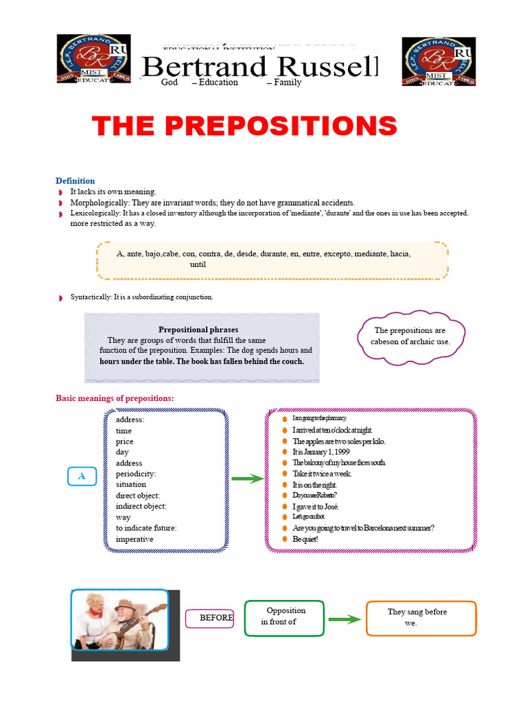 Understanding Prepositions: Definitions & Examples | PDF | Word ...