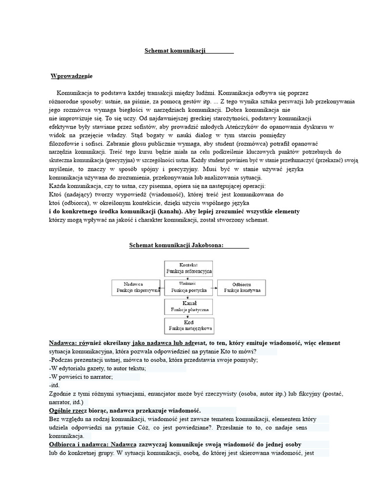 Schemat Komunikacji | PDF