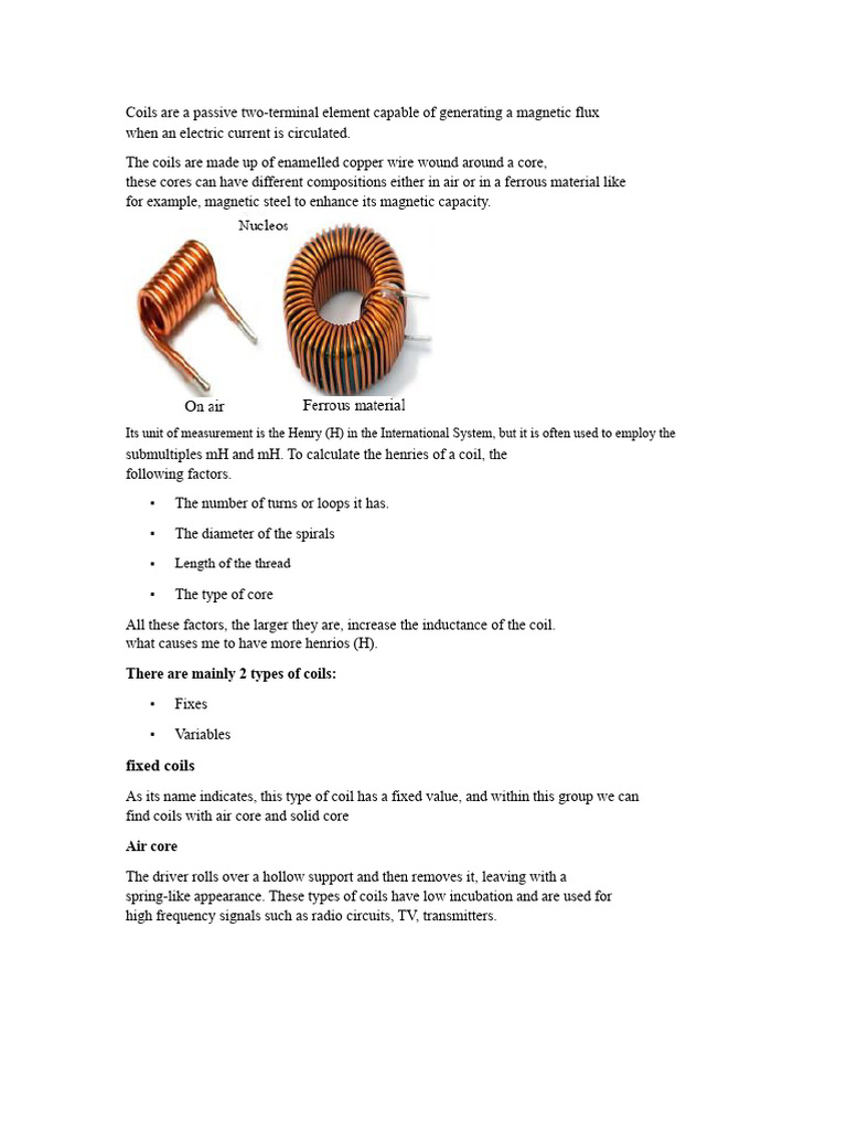 Coils | PDF | Inductor | Inductance