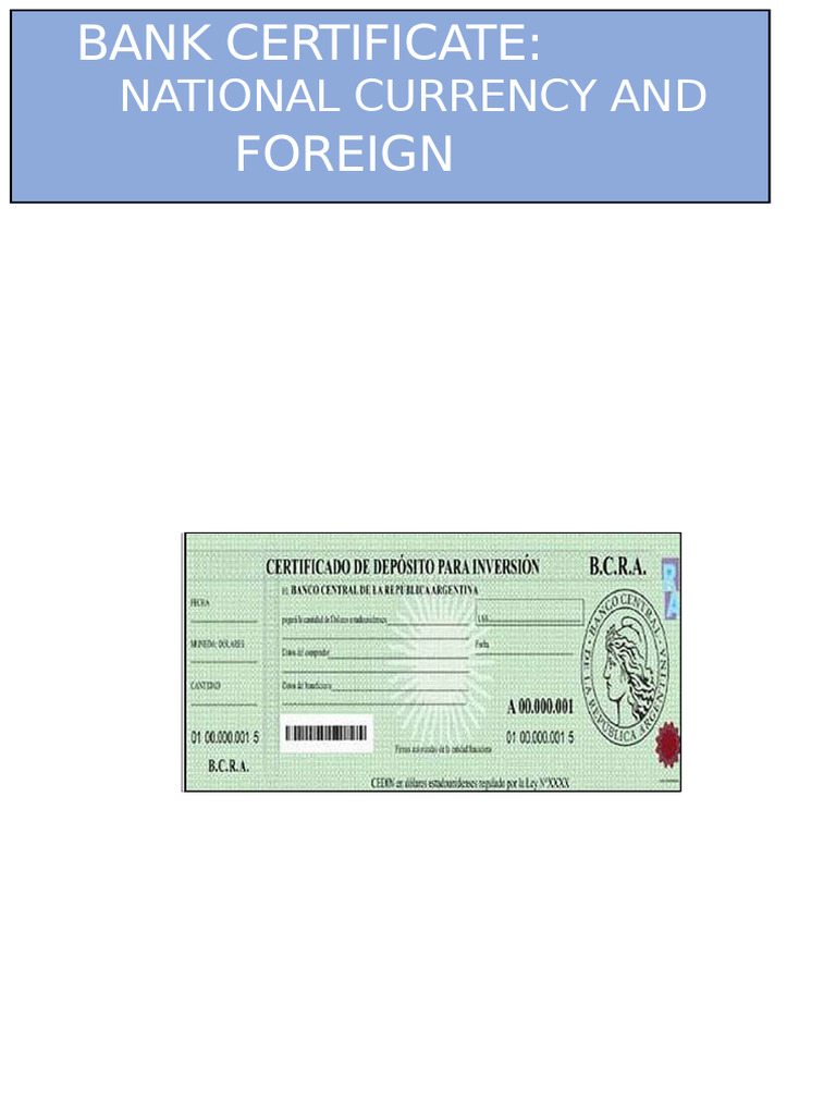 Bank Certificate | PDF | Banks | Negotiable Instrument
