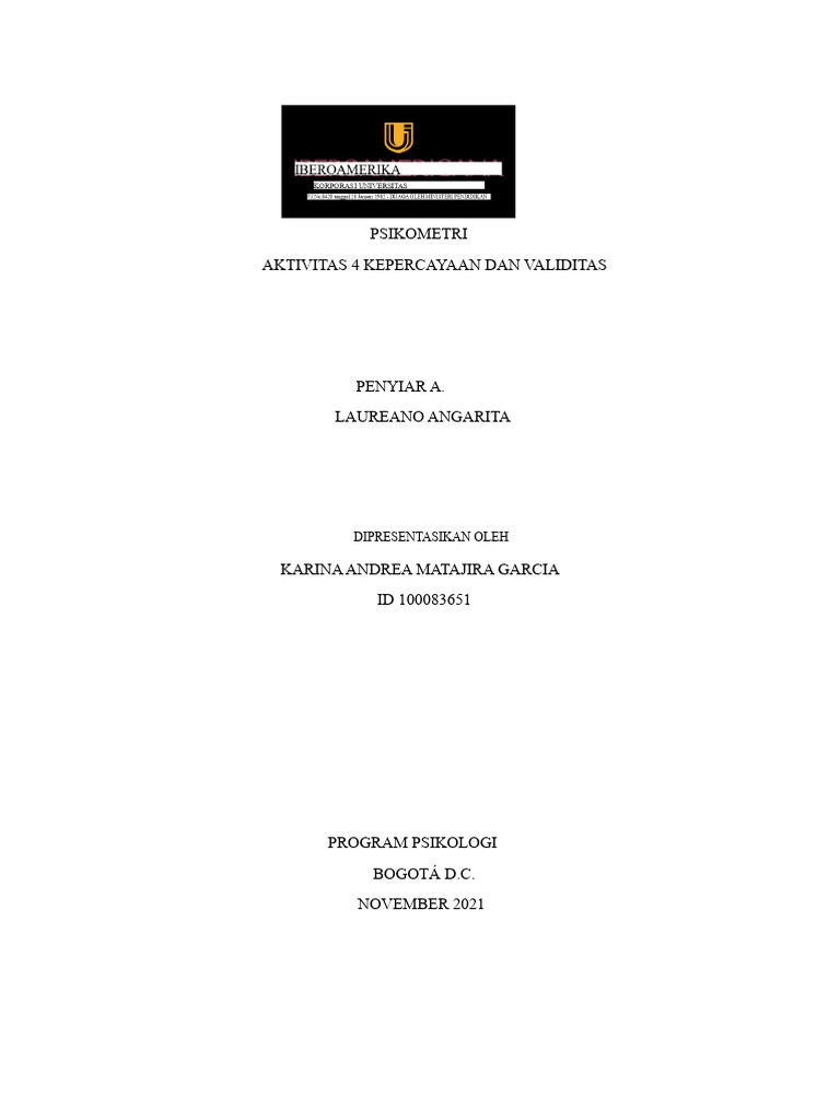 Keandalan dan Validitas dalam Psikometri | PDF