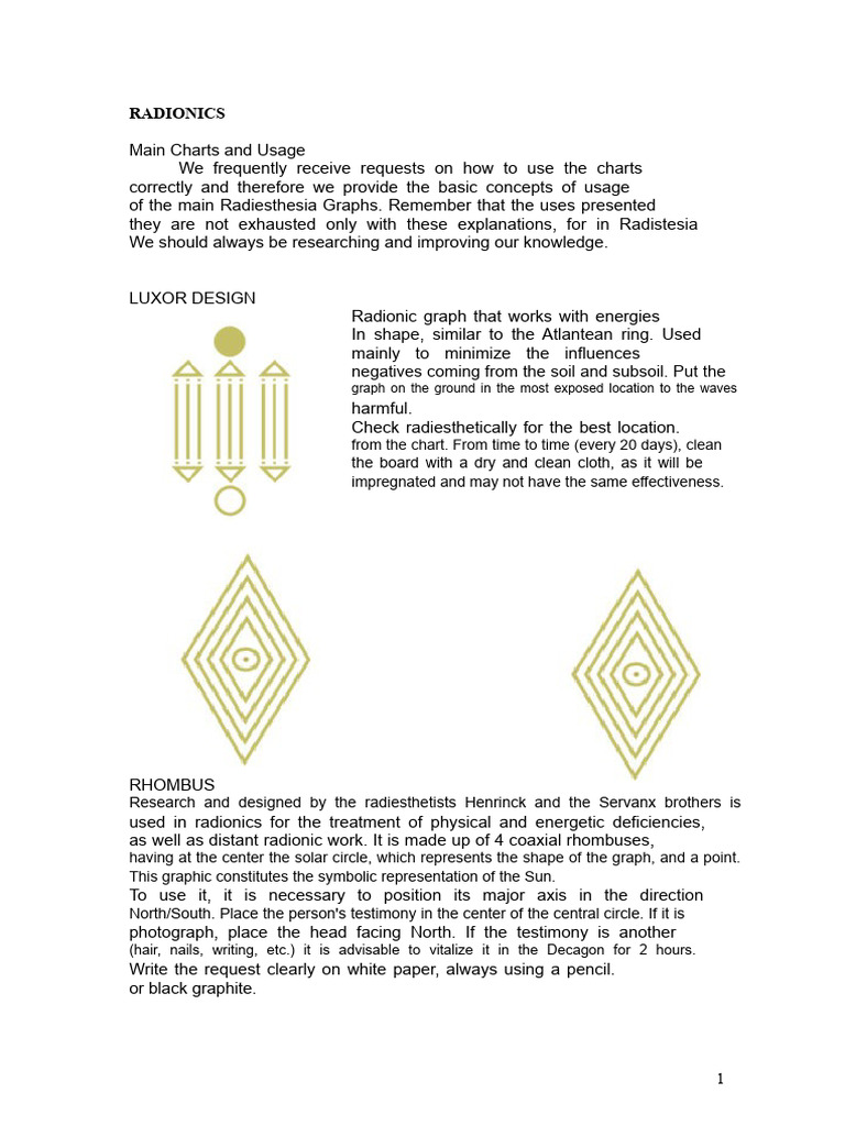 Radionics Charts and Usage Guide | PDF | Pendulum | Oscillation