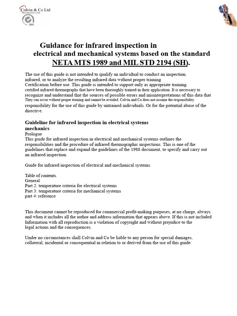 Infrared Inspection Guidelines for NETA Standards | PDF | Thermography ...