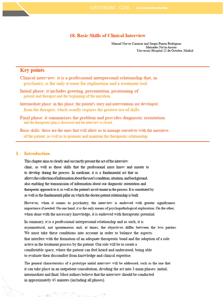 Psychiatric Interview | PDF | Nonverbal Communication | Psychotherapy
