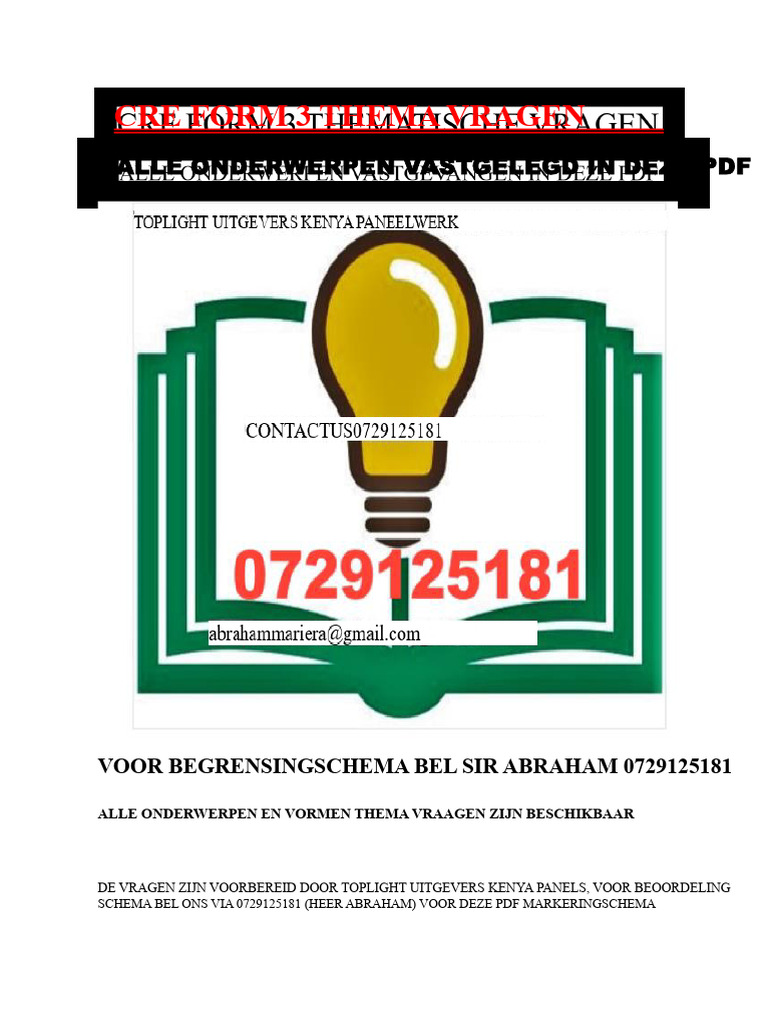 Cre Formulier 3 Thema Vragen | PDF
