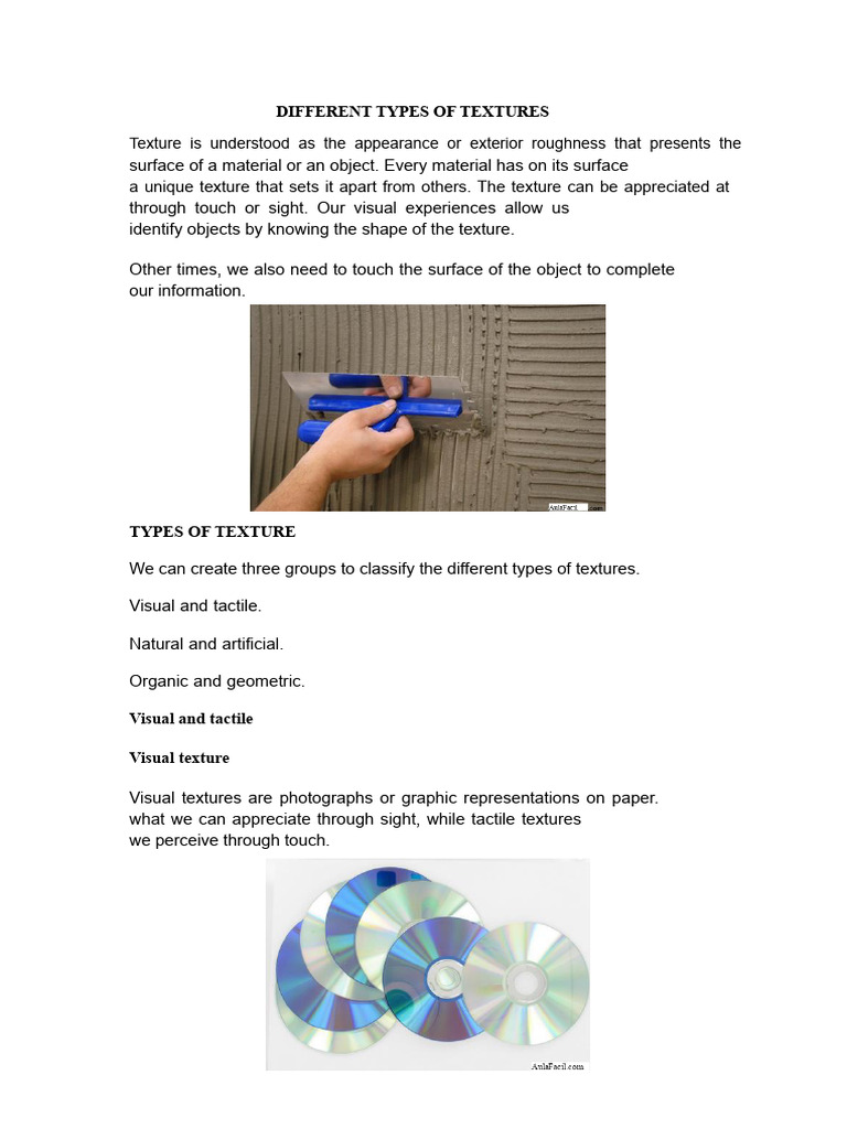 Types and Techniques of Textures | PDF | Plywood | Relief