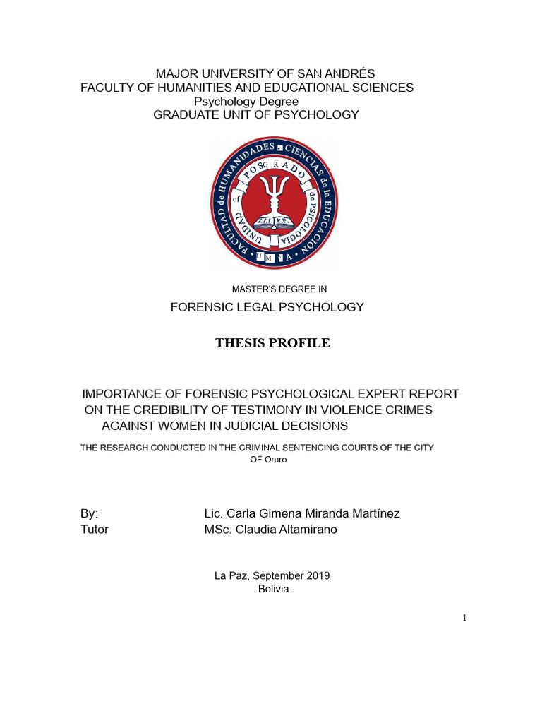 Thesis Profile | PDF | Violence | Witness
