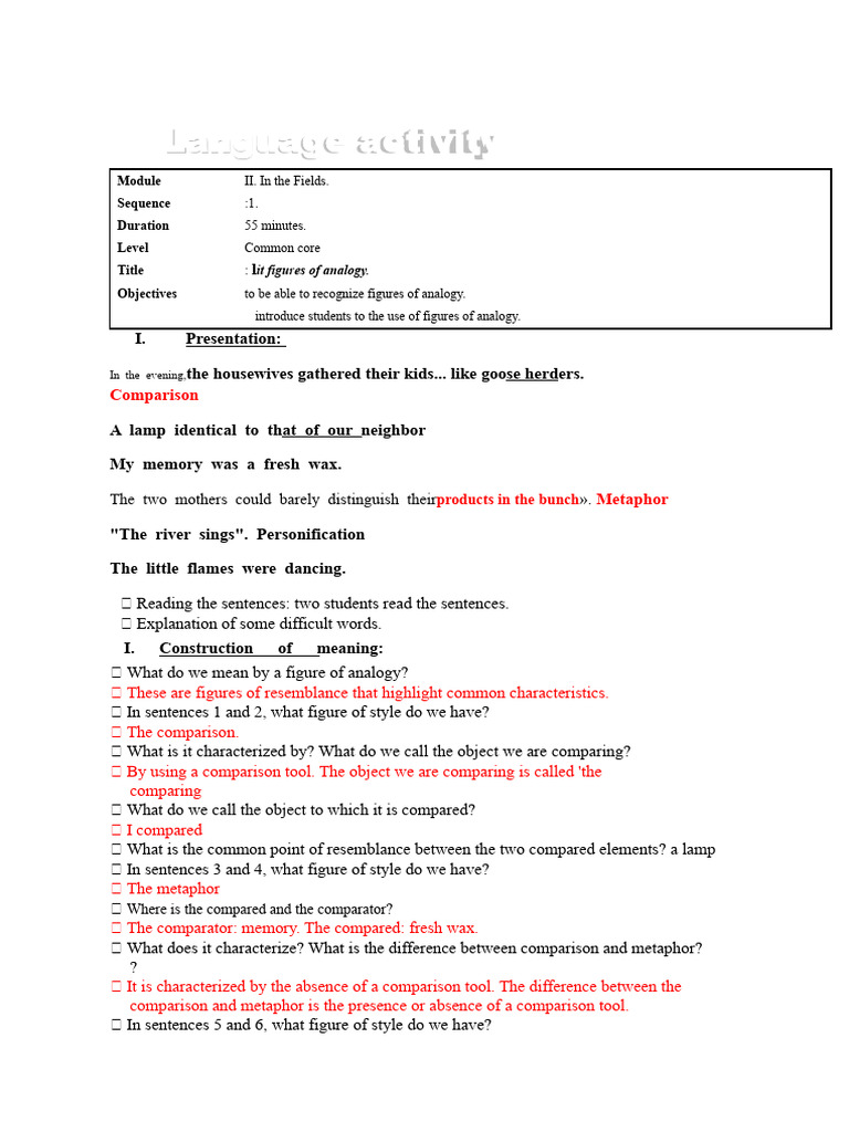 Sea 15 Sheet Figures of Analogy | PDF | Metaphor | Analogy