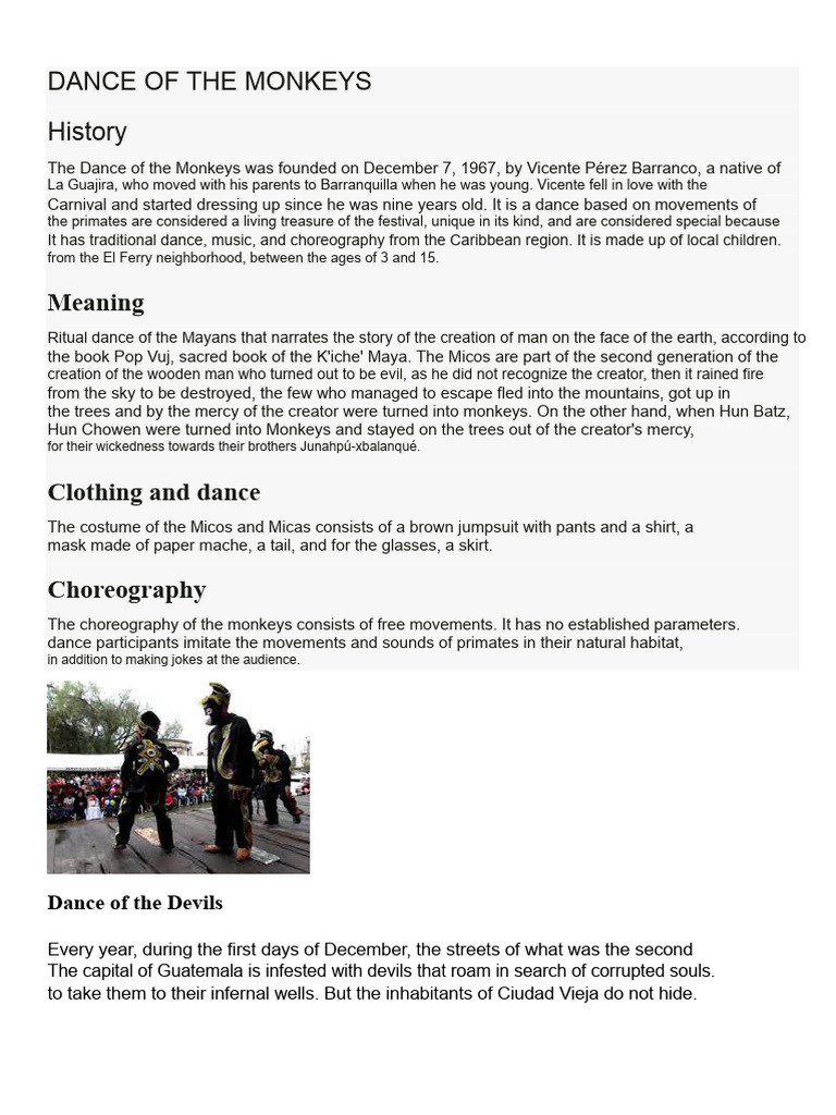 Dance of The Monkeys | PDF | Dances