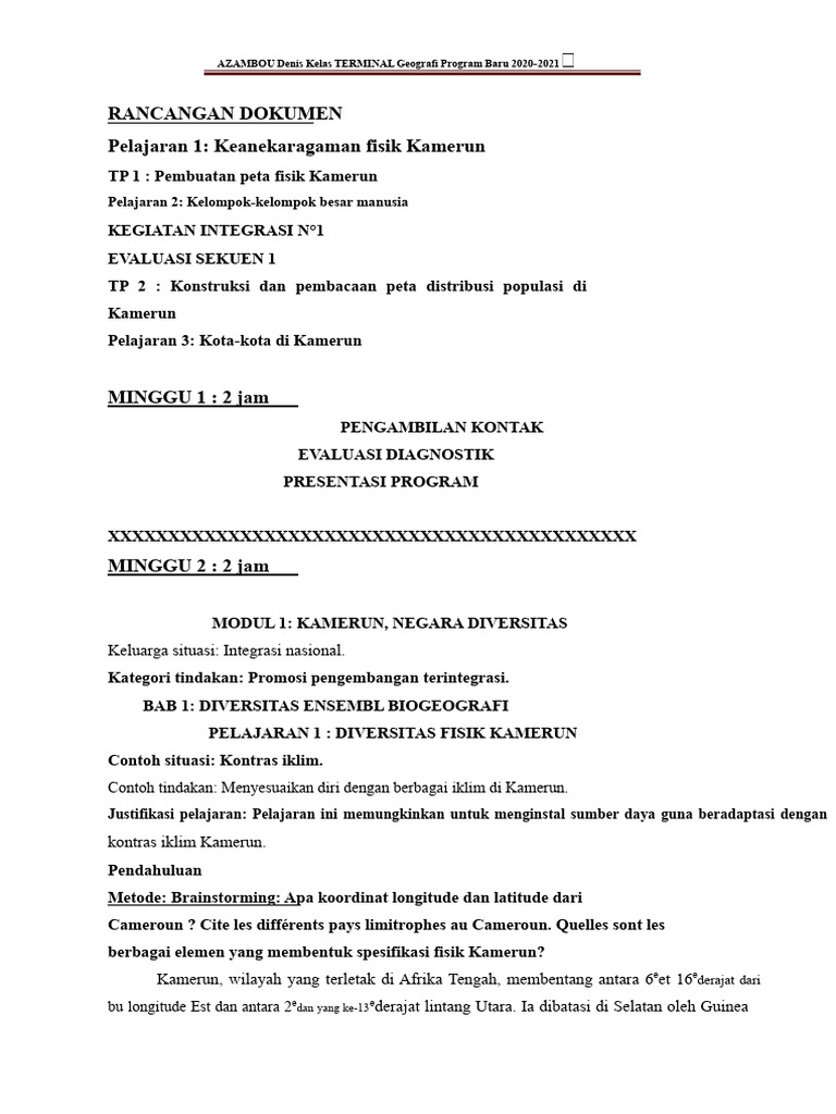 AZAMBOU Kursus Geo TLE Modul 1 2020-2021-1 | PDF