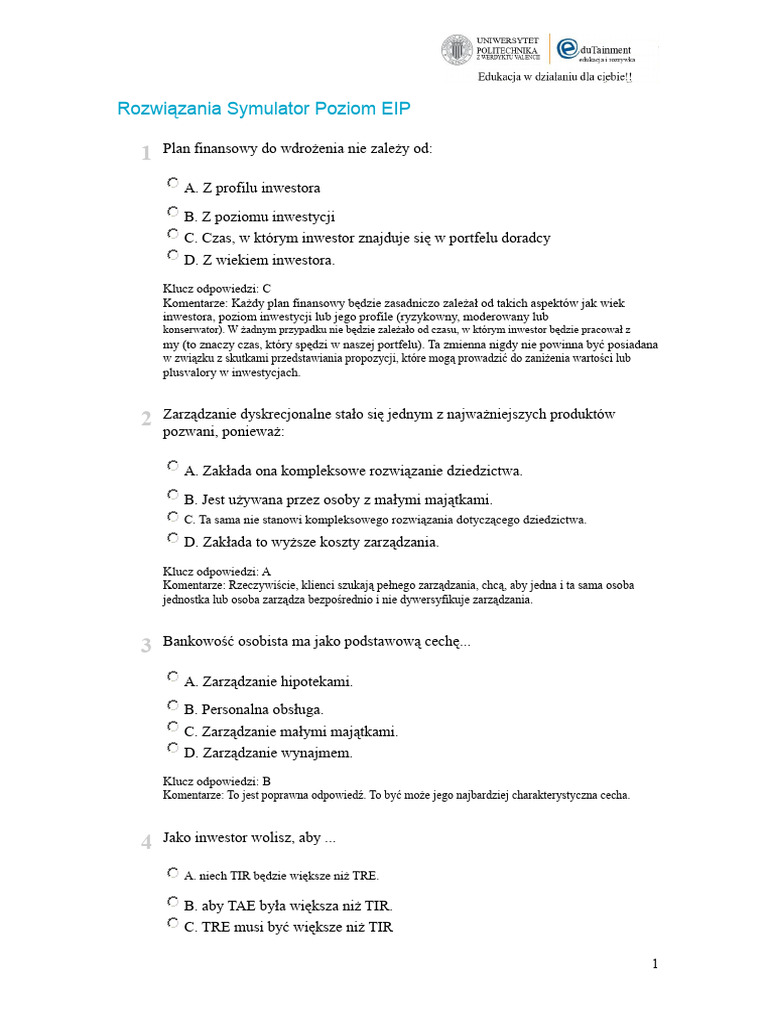 Symulacja EIP Rozwiązana | PDF