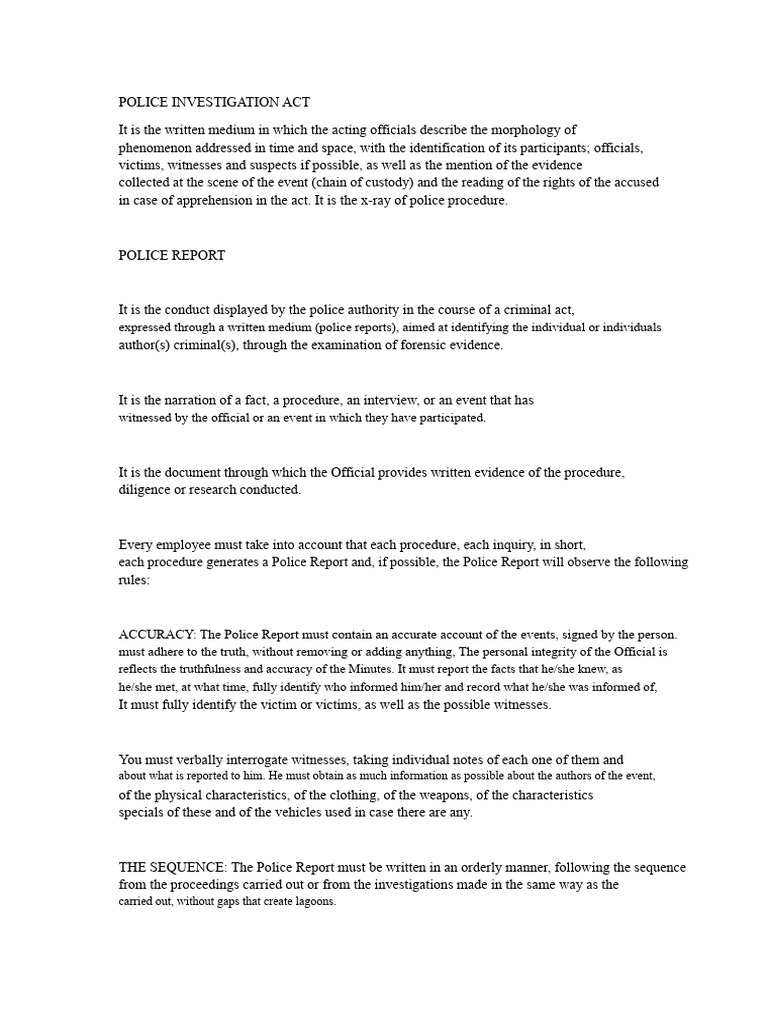 Definition, Structure, and Wording of A Criminal Investigation Act ...