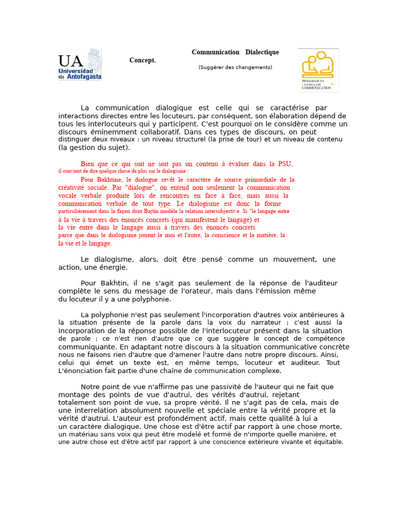 Communication dialogique et ses types | PDF | Discours (linguistique ...