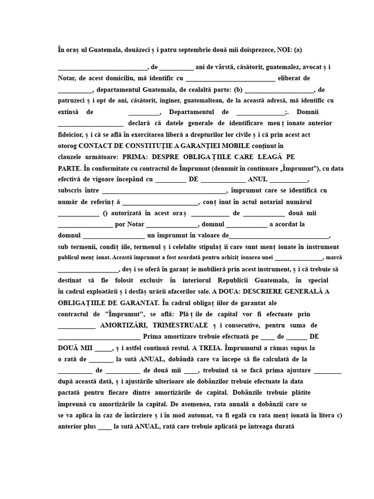 Exemplu Contract Garanție (Mobilier) | PDF