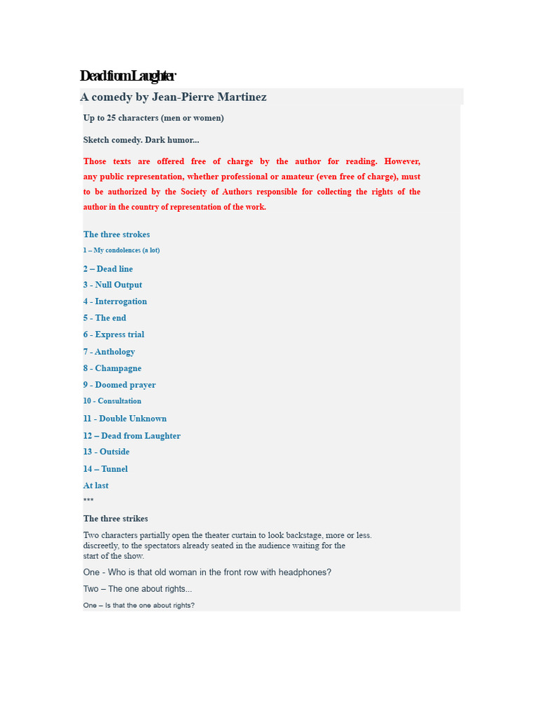Dead From Laughter | PDF