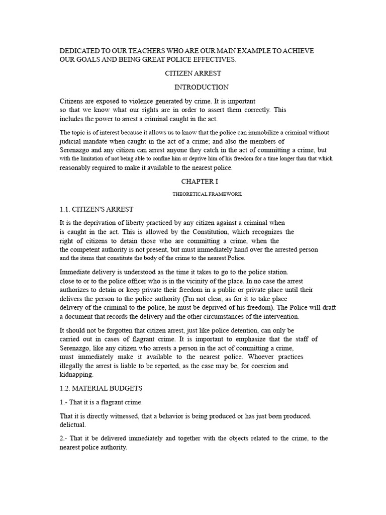 Citizen Arrest - Handwritten | PDF | Crimes | Crime & Violence