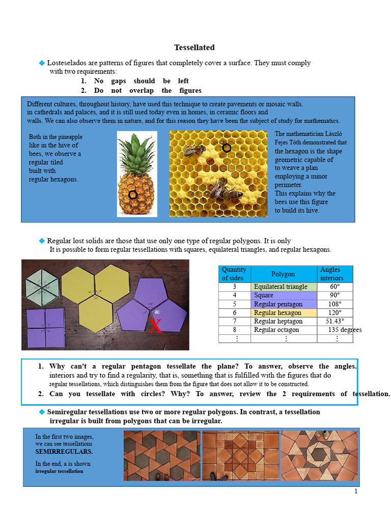 Tessellations | PDF | Geometric Shapes | Euclidean Geometry