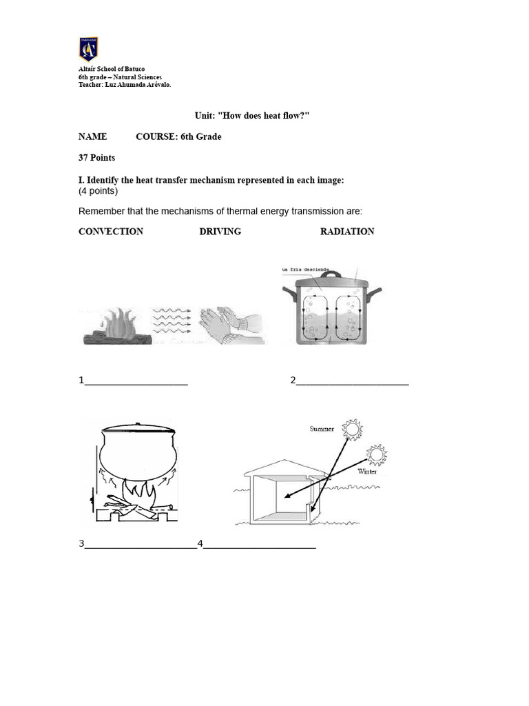 TEST Energy and Heat | PDF | Heat Transfer | Heat