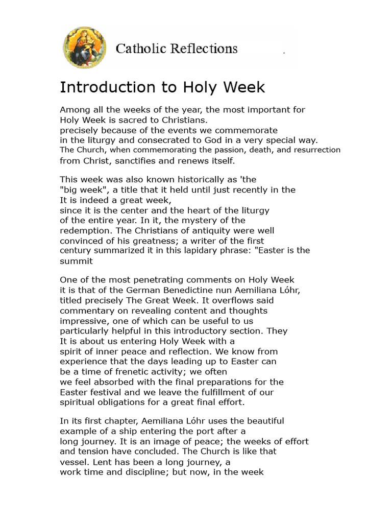 Understanding Holy Week Liturgies | PDF | Penance | Eucharist