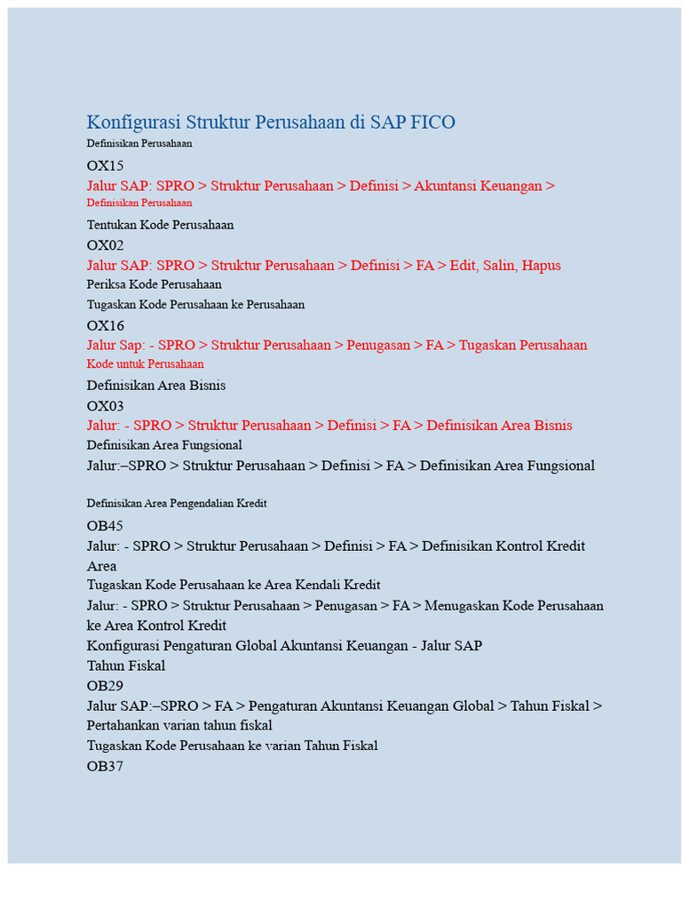 Konfigurasi Perusahaan di SAP FICO | PDF