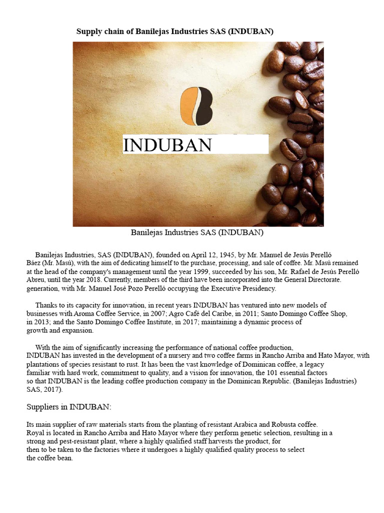 INDUBAN Coffee Supply Chain Overview | PDF | Coffee | Agriculture