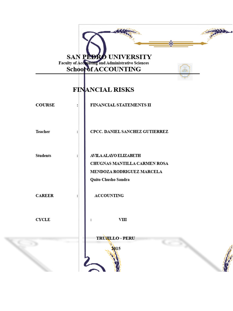 Financial Risks Report | PDF | Financial Risk | Risk