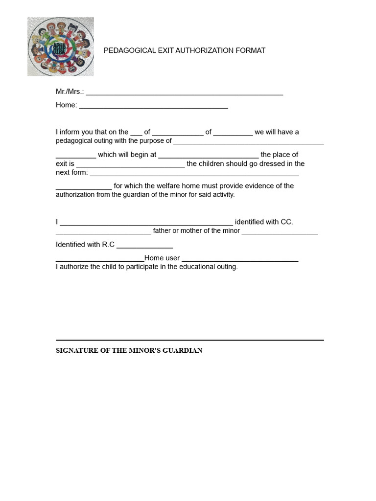 Format For Authorization of Pedagogical Outing | PDF