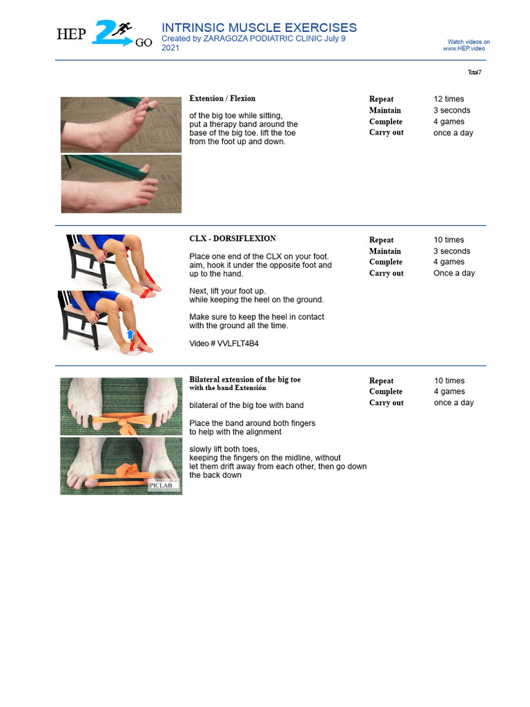 Intrinsic Foot Muscle Exercise Guide | PDF | Foot | Anatomical Terms Of ...