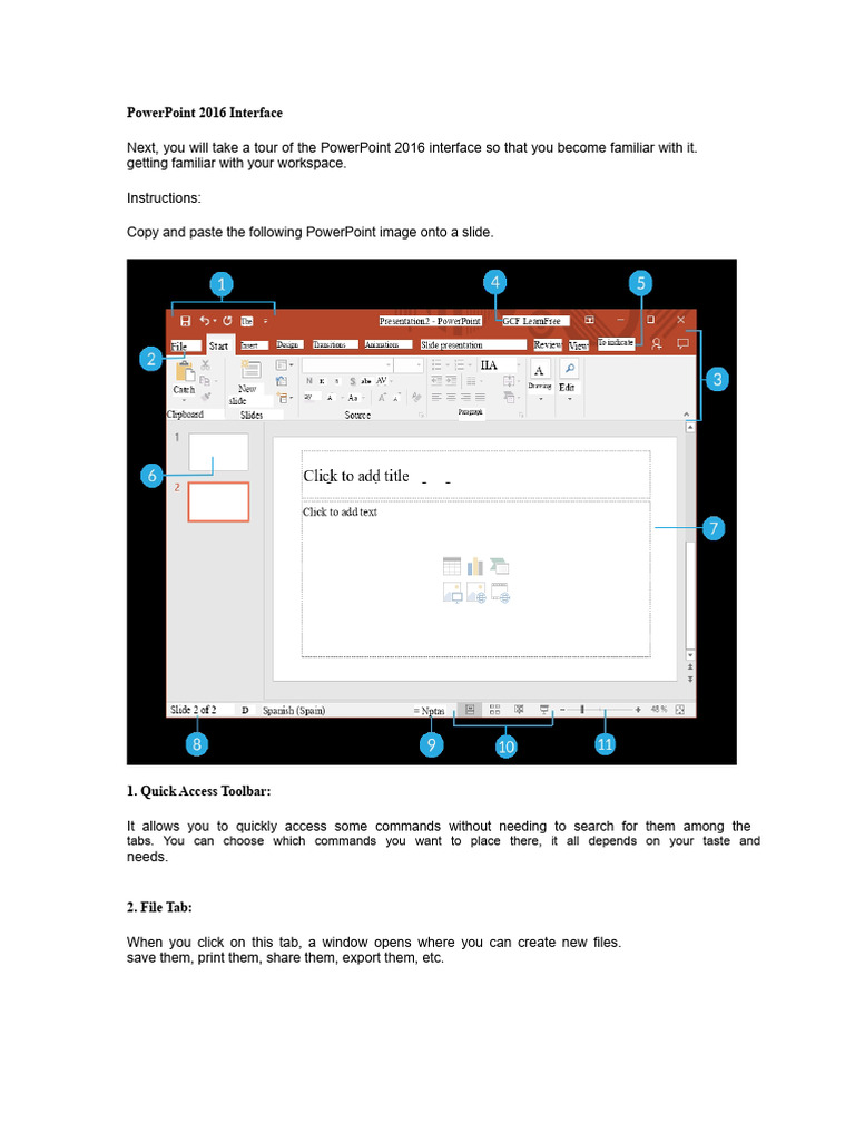 PowerPoint 2016 Interface | PDF