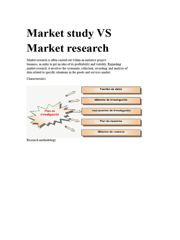 Market Study Vs Market Research | PDF | Market (Economics) | Sampling (Statistics)