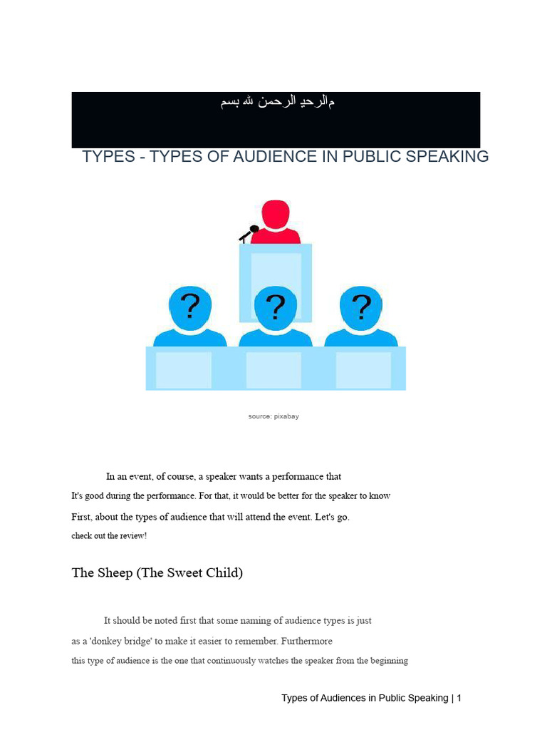 Types of Audiences in Public Speaking | PDF | Learning | Cognitive Science