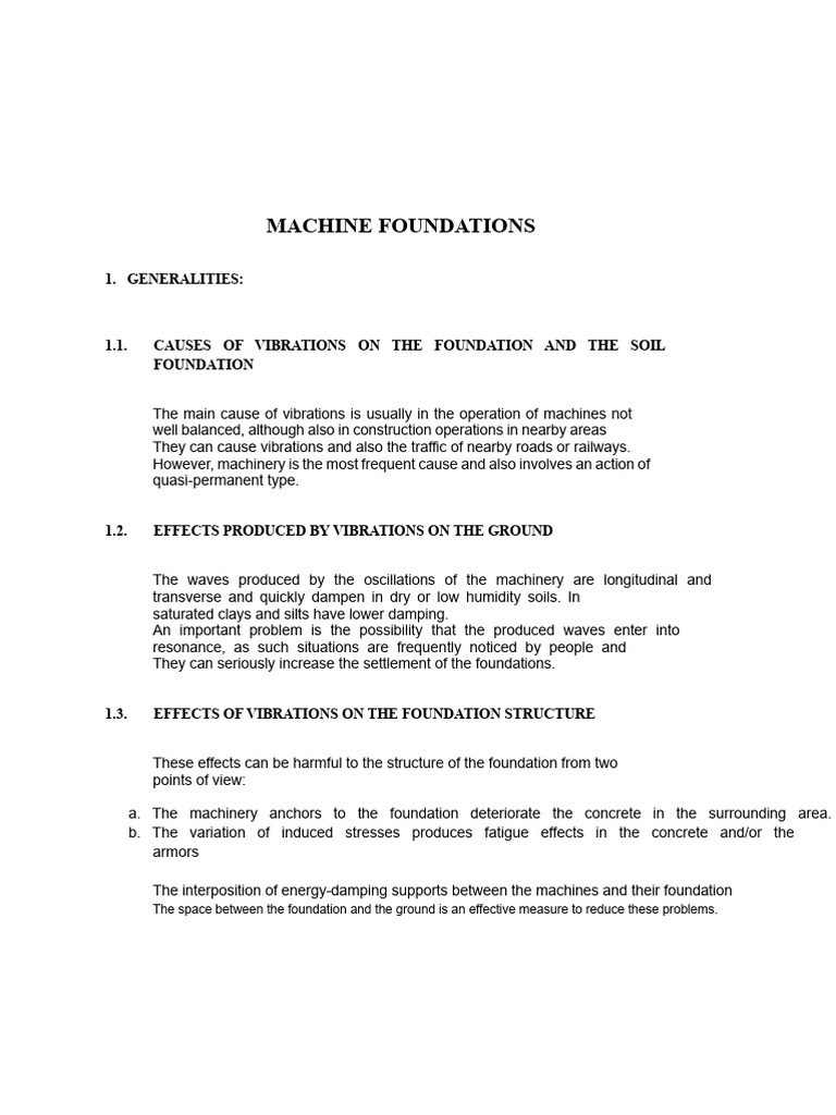 Machine Foundation Vibration Analysis | PDF | Reinforced Concrete ...