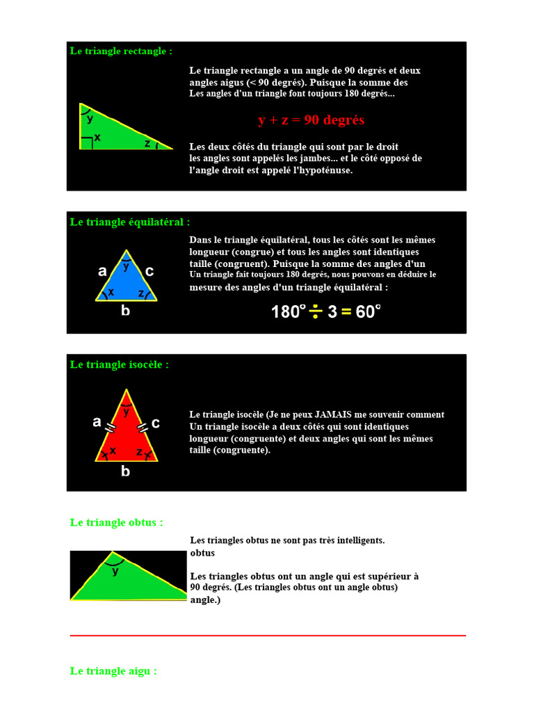 Types de triangles expliqués | PDF | Triangle | Géométrie convexe