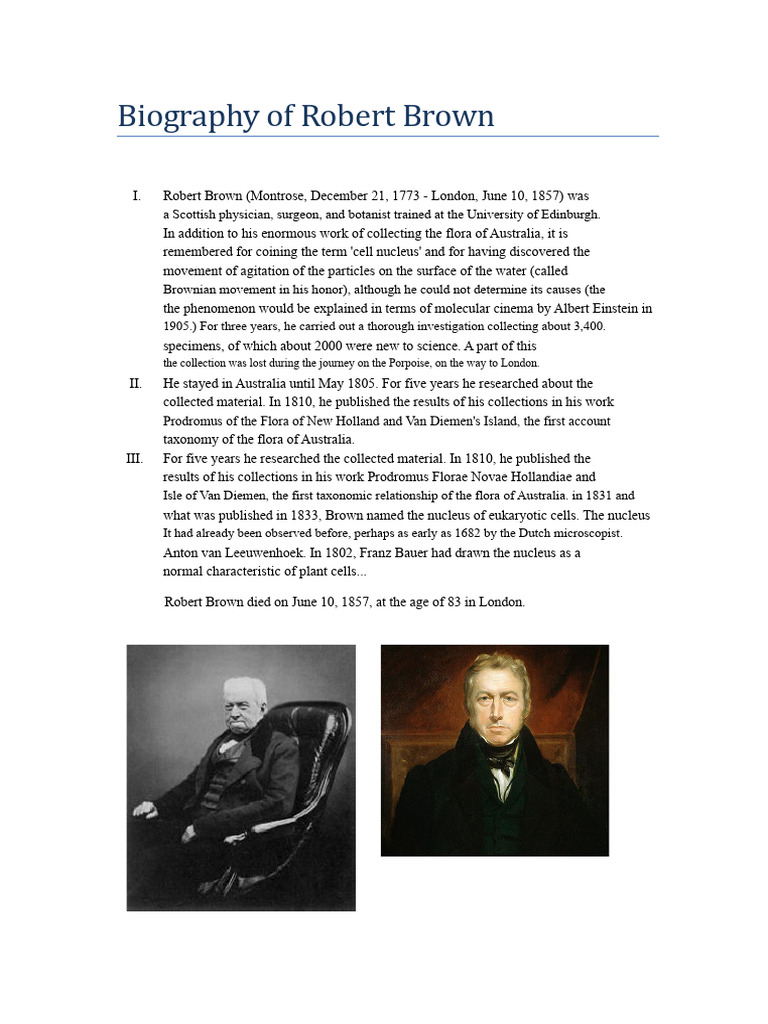 Biography of Robert Brown | PDF