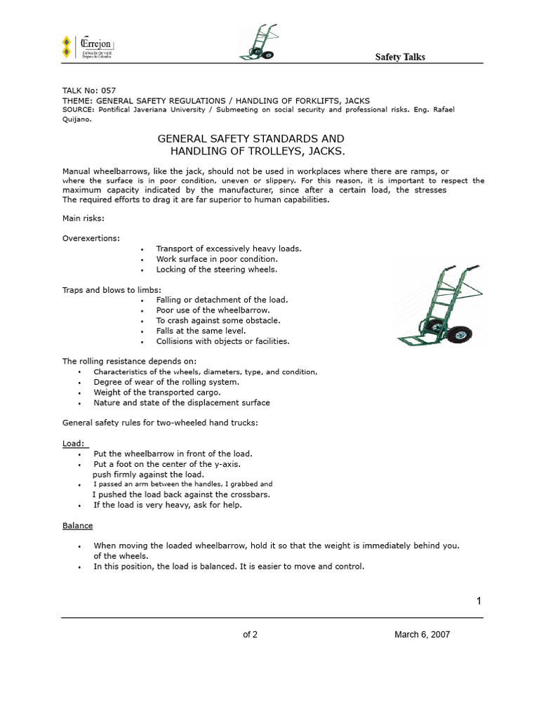 Handling of Trolleys | PDF | Forklift | Vehicles