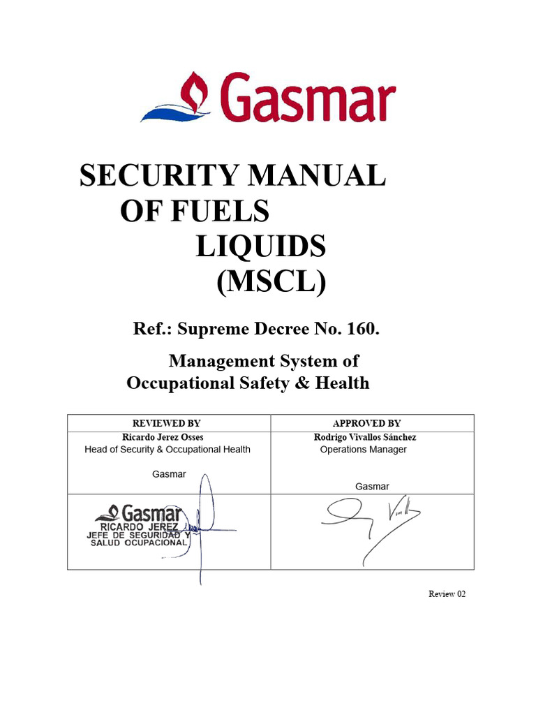 Liquid Fuels Safety Manual-DS.160-Rev.02 | PDF | Safety | Occupational ...