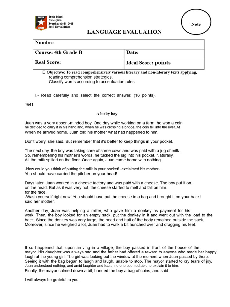 Evaluation of Accentuation Rules For Words 4th Grade | PDF | Stress ...