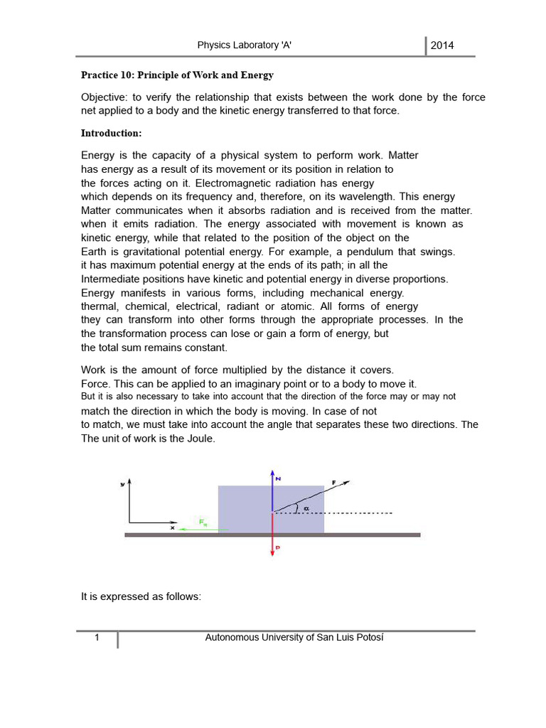 Practice 10 - Physics Laboratory | PDF | Force | Potential Energy