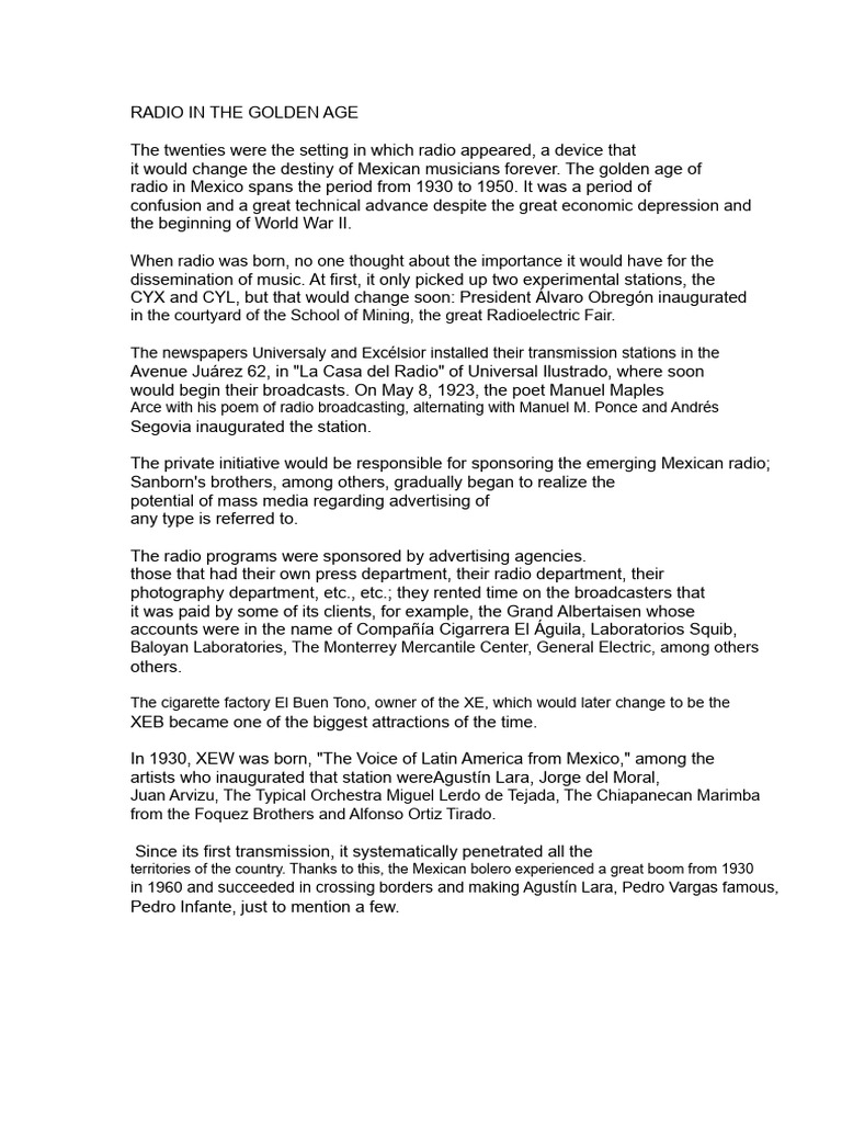 Radio in The Golden Age | PDF