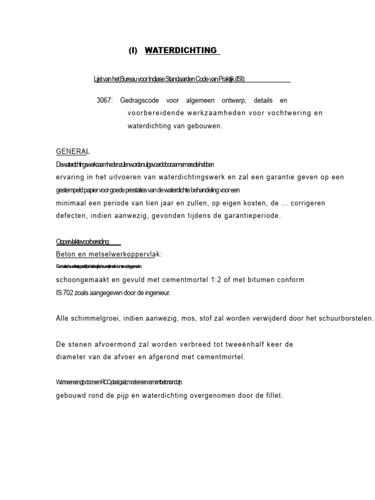 Methoden Van Waterdichting | PDF