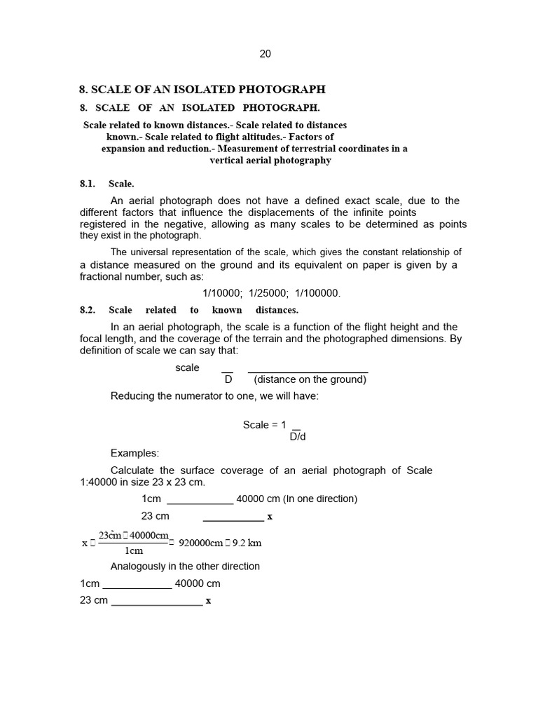 Aerial Photography Scale Calculations | PDF | Rotation | Drainage Basin